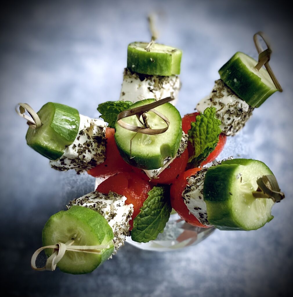 Irini's Cucumber, Watermelon & Feta Salad Sticks - Simply Veg